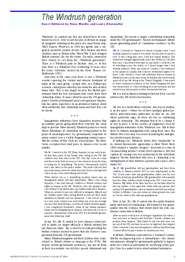 (PDF) The Windrush Generation