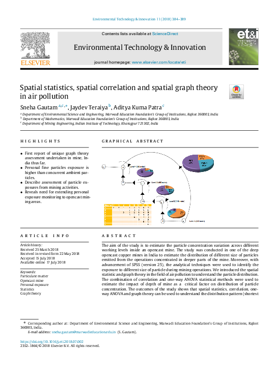 Pdf Spatial Statistics Spatial Correlation And Spatial Graph Theory In Air Pollution