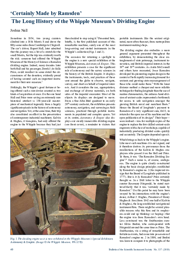 (PDF) "Certainly Made by Ramsden": The Long History of the Whipple ...