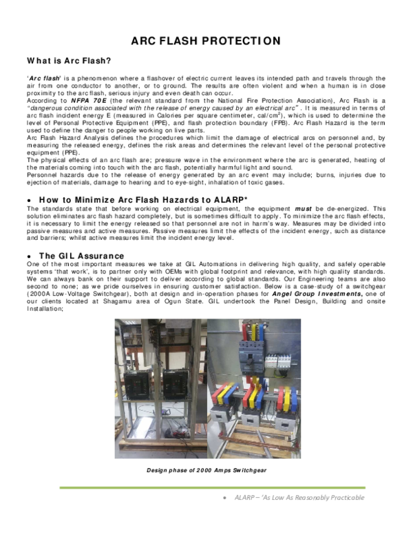 (PDF) ARC FLASH PROTECTION