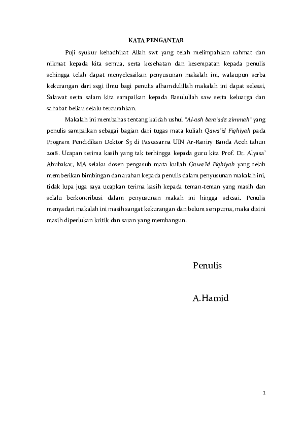 (DOC) Al Ashl Baraat Zhimmah