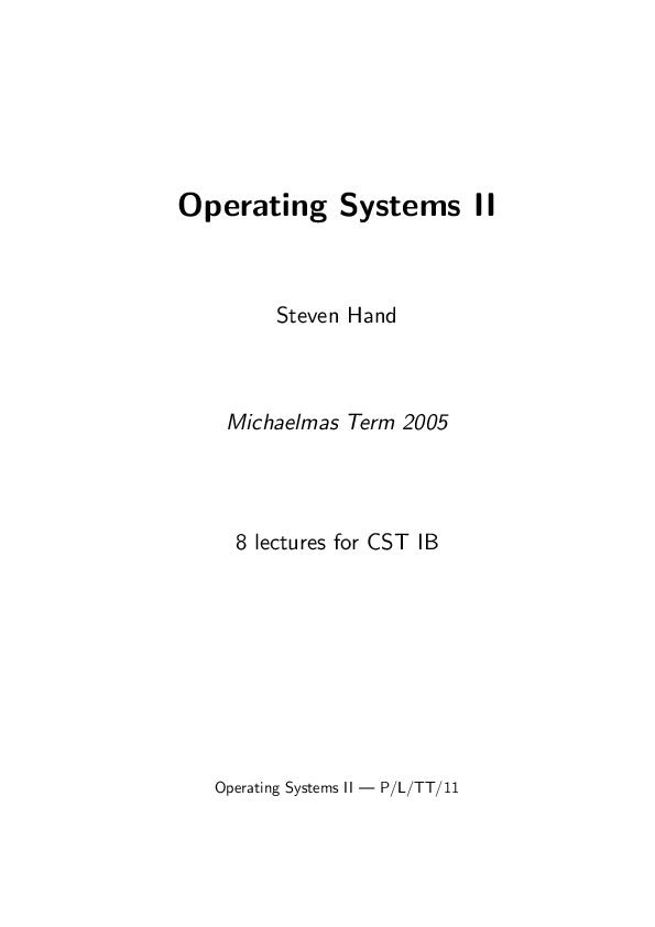 (PDF) Operating Systems II