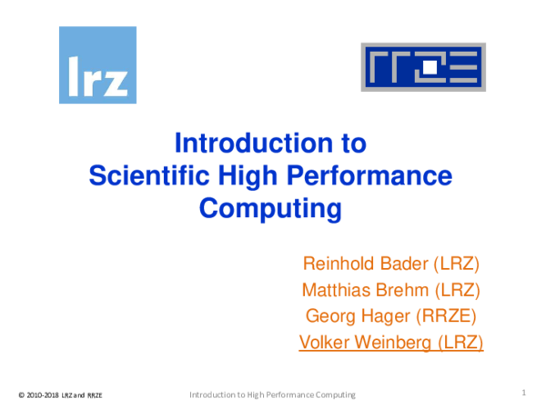 (PDF) Introduction to Scientific High Performance Computing