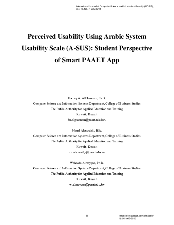 (PDF) Perceived Usability Using Arabic System Usability Scale (A-SUS ...