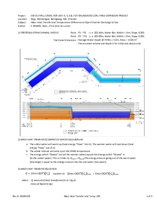 (PDF) Mass Heat Transfer Calculation using Sea Water Cooling (PDF) Mass Heat Transfer Calculation using Sea Water Cooling