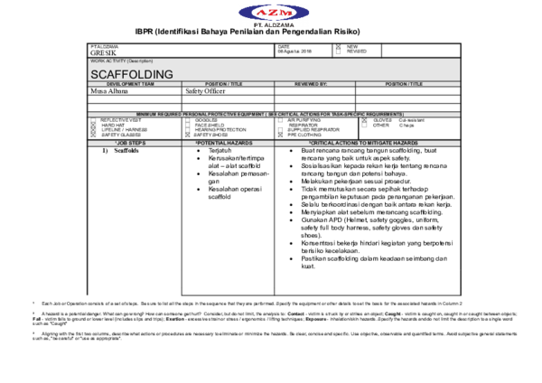 (DOC) JSA Scaffolding