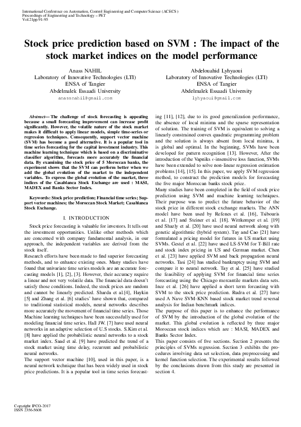 (PDF) Study of SVM based Indian Stock Market Prediction Methods ...