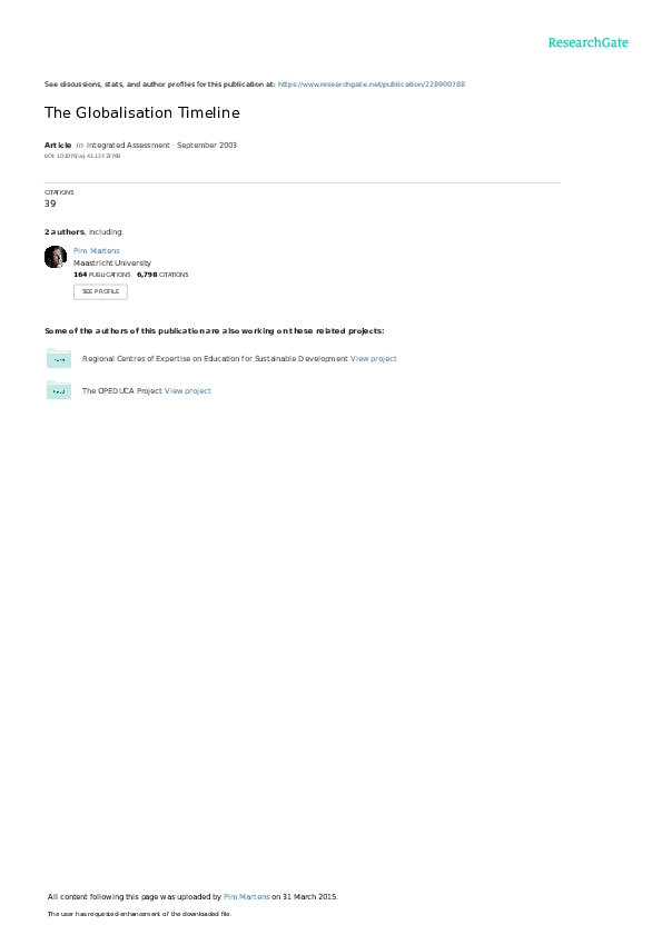 (PDF) The Globalisation Timeline