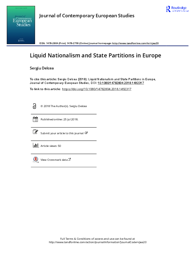 (PDF) Liquid Nationalism and State Partitions in Europe | Stefano ...