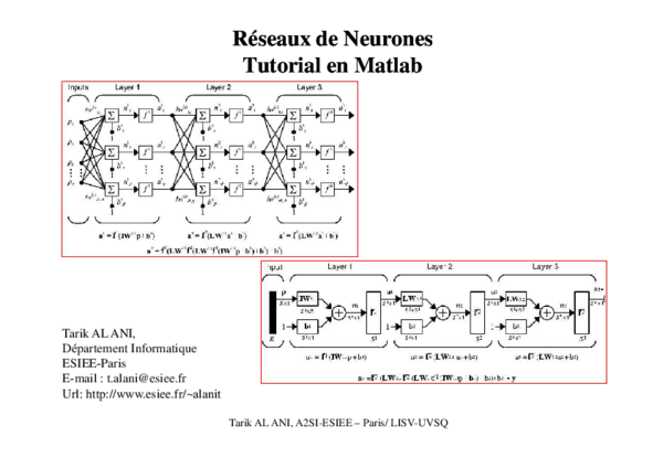 (PDF) Reseaux de neurones avc Matlab