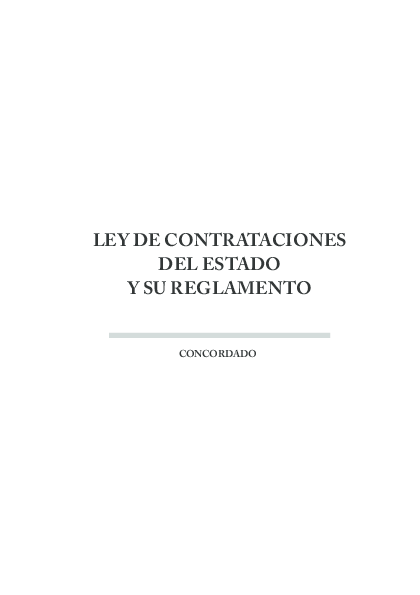 Ley De Contrataciones Del Estado Y Su Reglamento Concordado