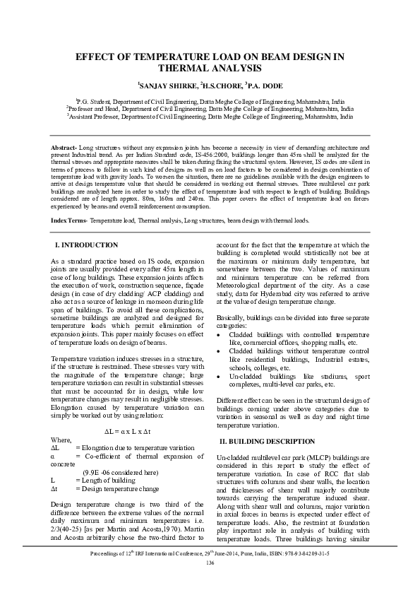 (PDF) EFFECT OF TEMPERATURE LOAD ON BEAM DESIGN IN THERMAL ANALYSIS