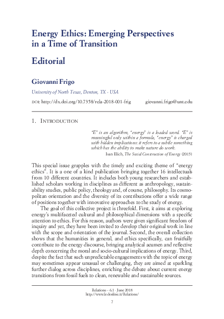 (PDF) Energy Ethics: Emerging Perspectives in a Time of Transition ...