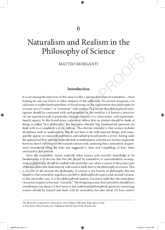 (PDF) Naturalism and Realism in the Philosophy Science