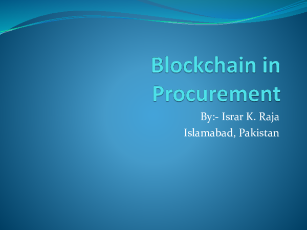 (PPT) Blockchain in Procurement