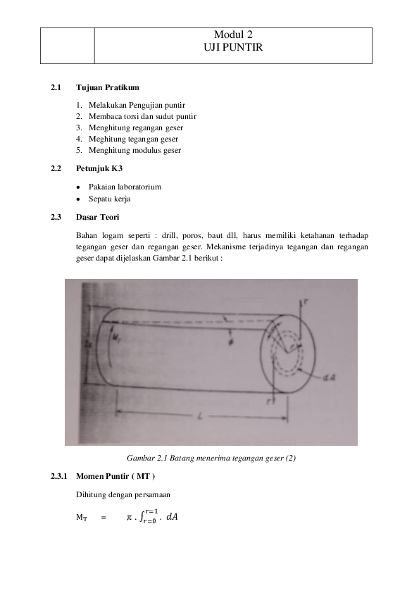 (DOC) Modul 2 UJI PUNTIR 2.1 Tujuan Pratikum