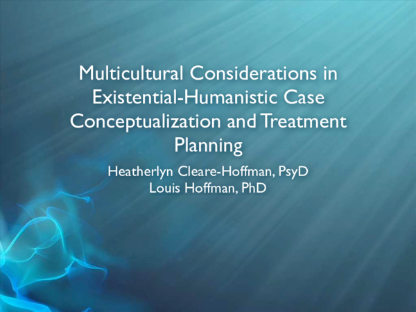 (PDF) Multicultural Considerations in Existential-Humanistic Case ...