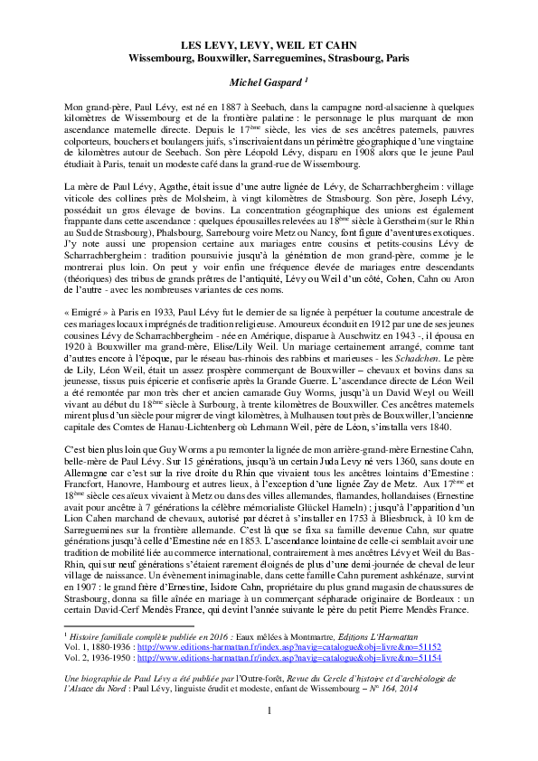 (PDF) Les Levy Weil Cahn Wissembourg Bouxwiller Sarreguemine V2
