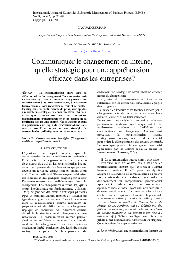 Accompagner le changement et mieux communiquer