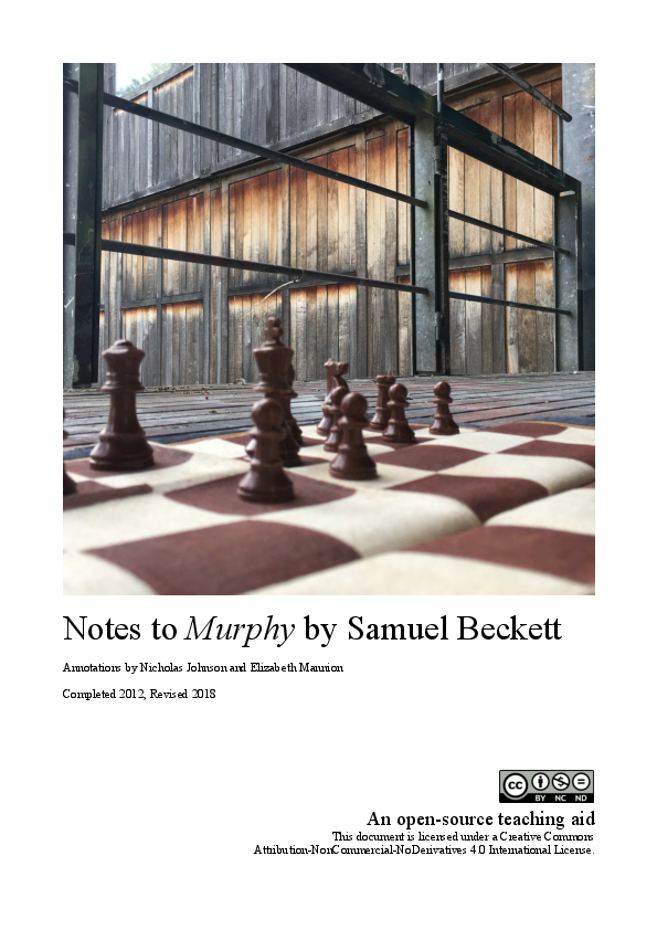 (PDF) Endnotes for Beckett's Murphy