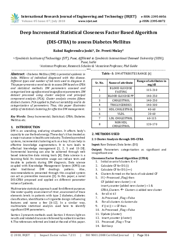Pdf Irjet Deep Incremental Statistical Closeness Factor Based Algorithm Dis Cfba To Assess