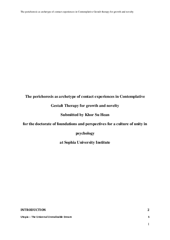 (PDF) The perichoresis as archetype of contact experiences in ...