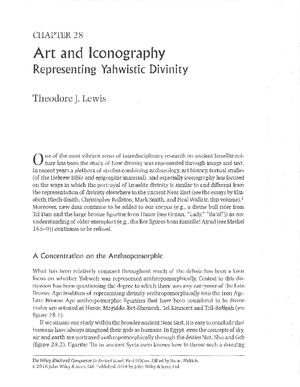 (PDF) “Art and Iconography: Representing Yahwistic Divinity” in The ...