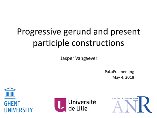 (PDF) Progressive gerund and present participle constructions