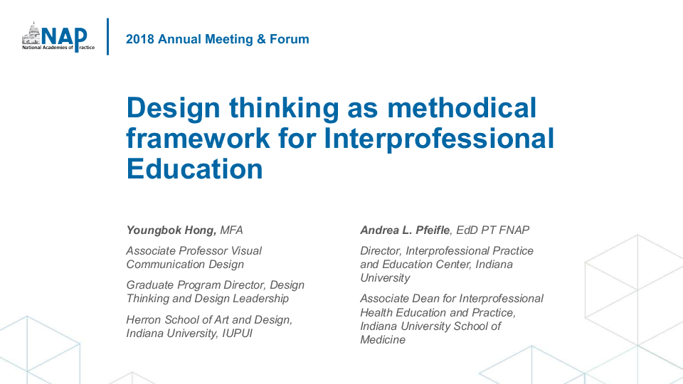 (PDF) Design thinking as methodical framework for Interprofessional ...