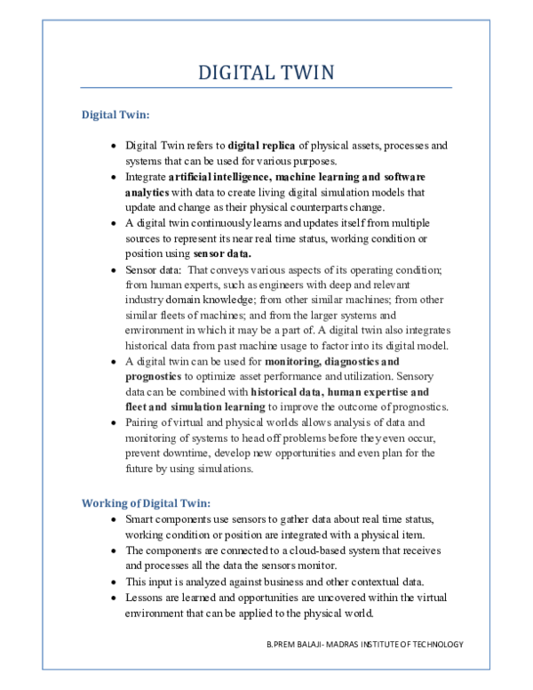 (PDF) DIGITAL TWIN