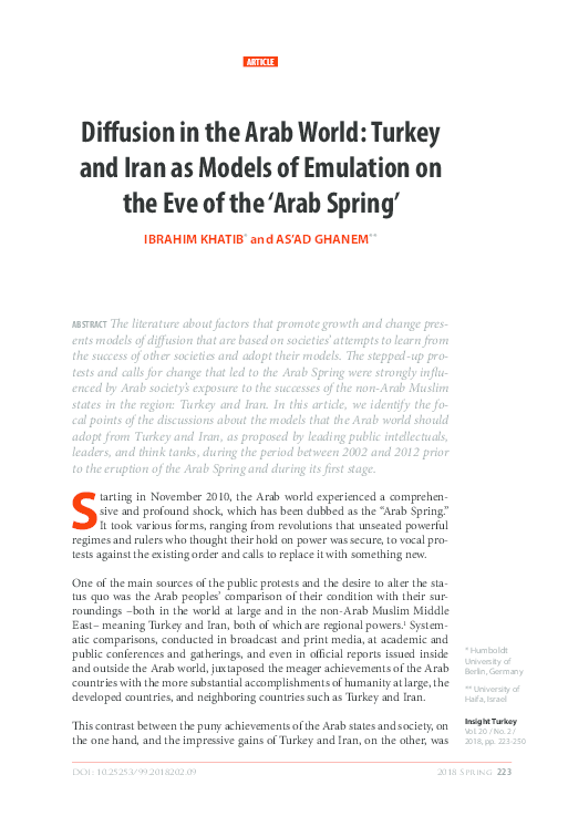 (PDF) Diffusion in the Arab World: Turkey and Iran as Models of ...