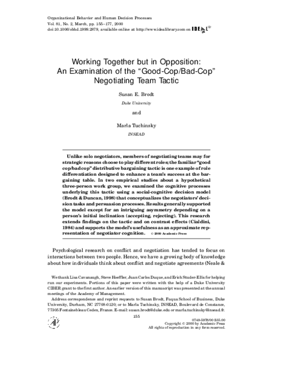 (PDF) Working Together but in Opposition: An Examination of the “Good ...