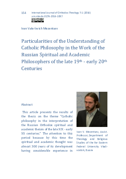 (PDF) Particularities of the Understanding of Catholic Philosophy in ...