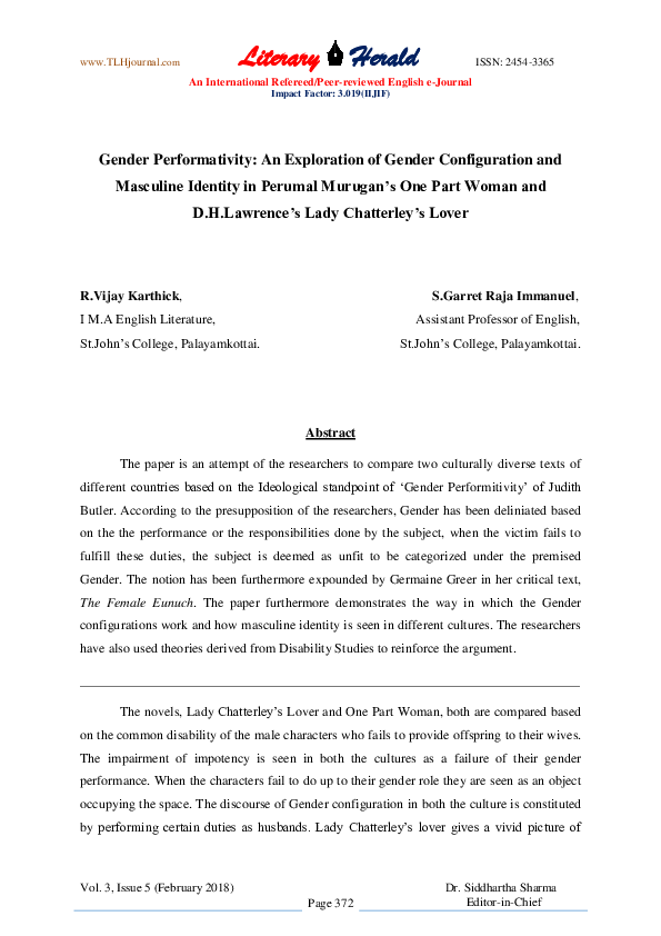 (PDF) Gender Performativity: An Exploration of Gender Configuration and ...
