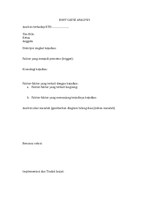 (DOC) CONTOH FORM FMEA DAN RCA