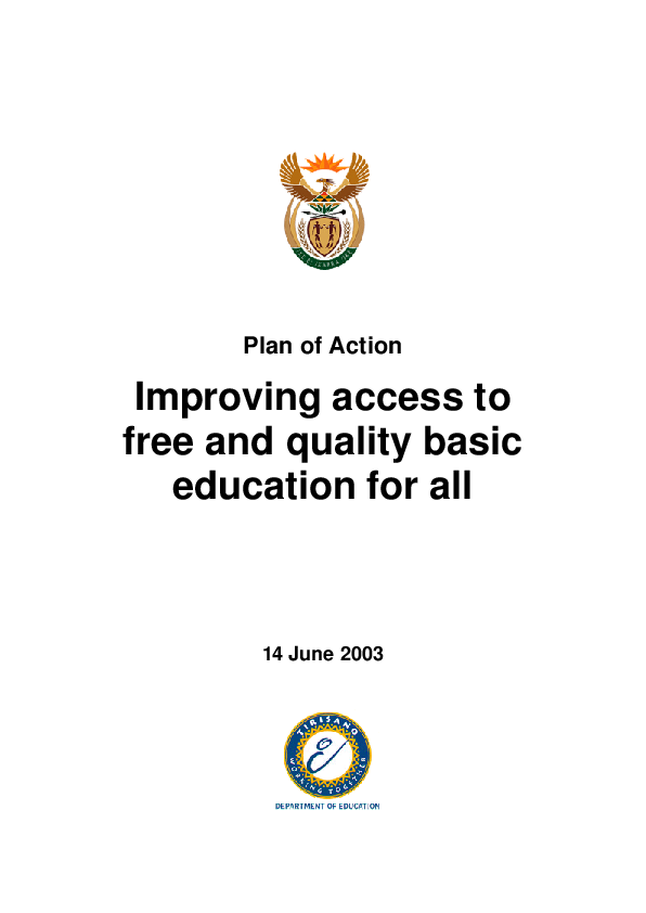 (PDF) Plan of Action Improving access to free and quality basic ...