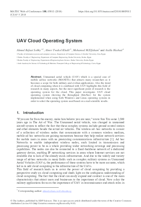 (PDF) UAV Cloud Operating System