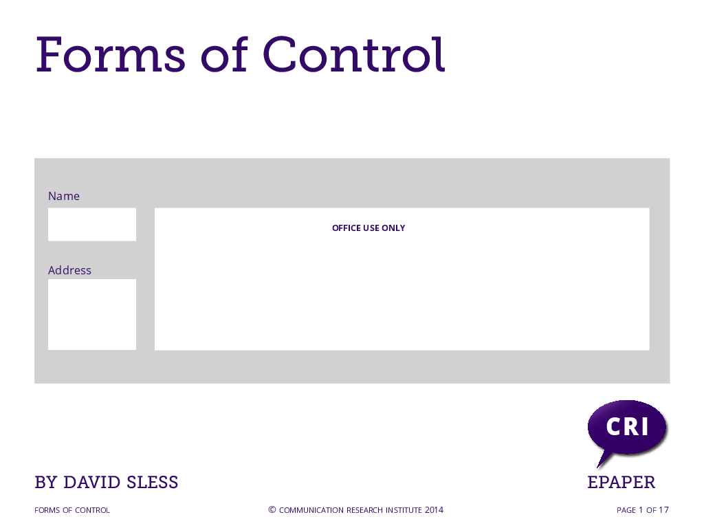 (PDF) Forms of Control