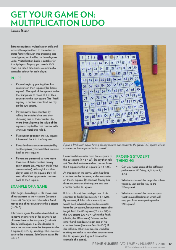 (PDF) Multiplication Ludo