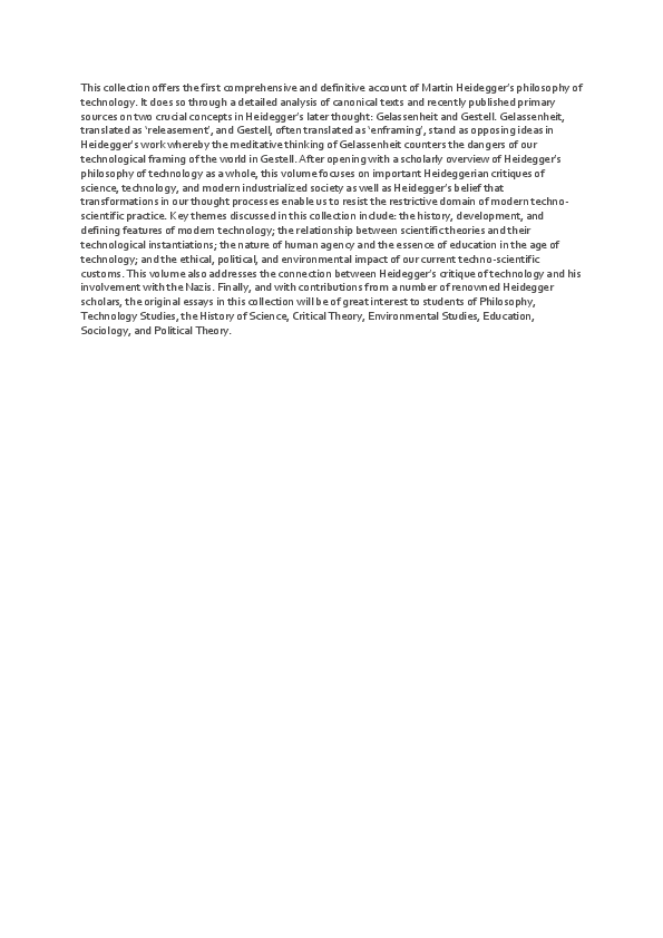 (DOC) Heidegger on Technology (Routledge, 2018)