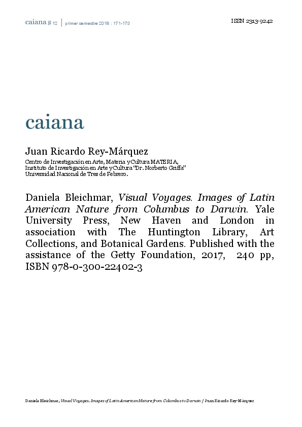 (PDF) Daniela Bleichmar, Visual Voyages. Images of Latin American ...