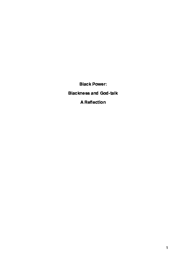 (PDF) Blackness, Black Power and God-Talk- A Reflection.pdf