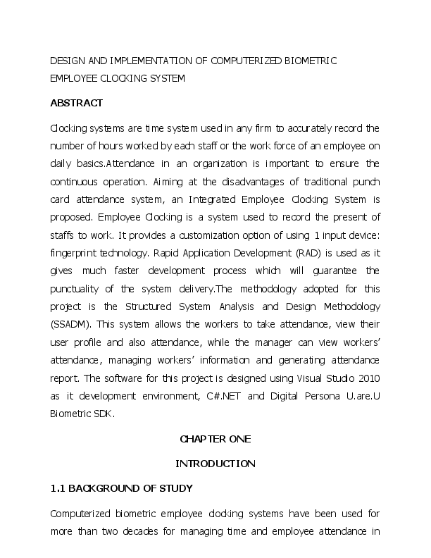 (DOC) DESIGN AND IMPLEMENTATION OF COMPUTERIZED BIOMETRIC EMPLOYEE ...