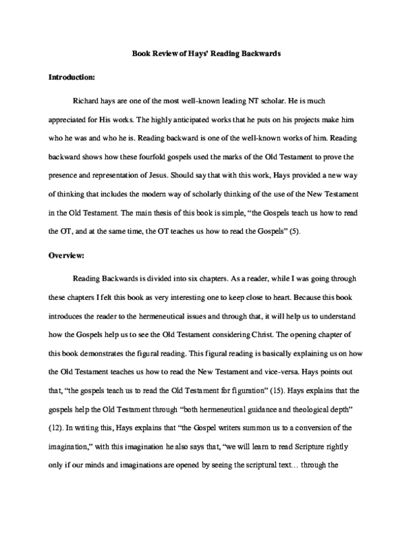(DOC) Book Review of Hays' Reading Backwards