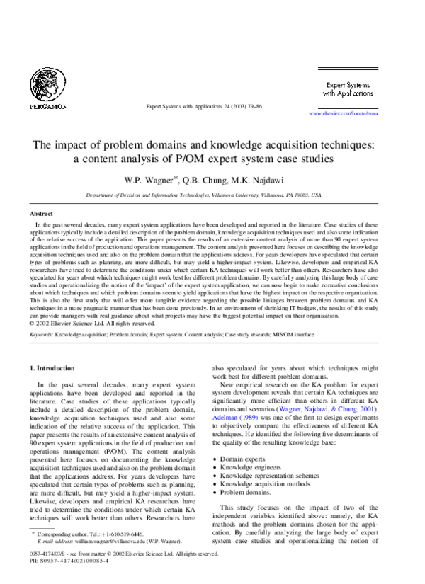 (PDF) The impact of problem domains and knowledge acquisition techniques: a content analysis of ...