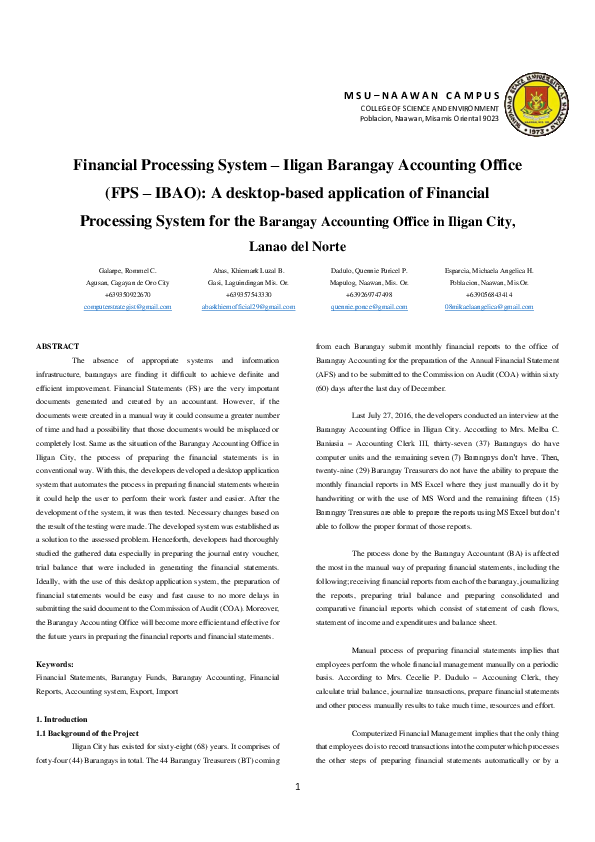 (PDF) Financial Processing System – Iligan Barangay Accounting Office ...