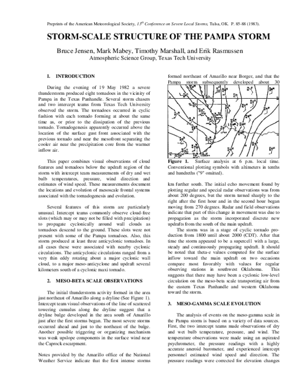 (PDF) STORM-SCALE STRUCTURE OF THE PAMPA STORM