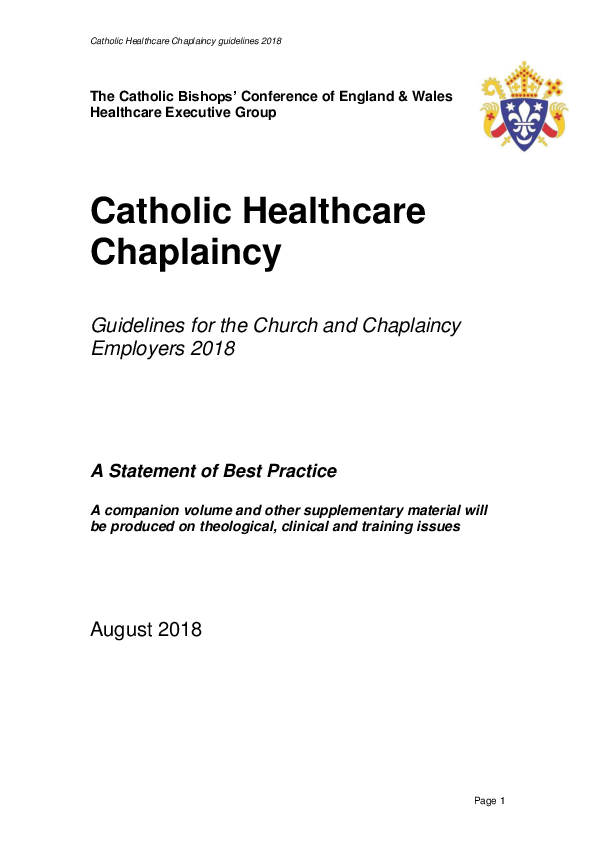 (PDF) Catholic Healthcare Chaplaincy : A statement of best practice