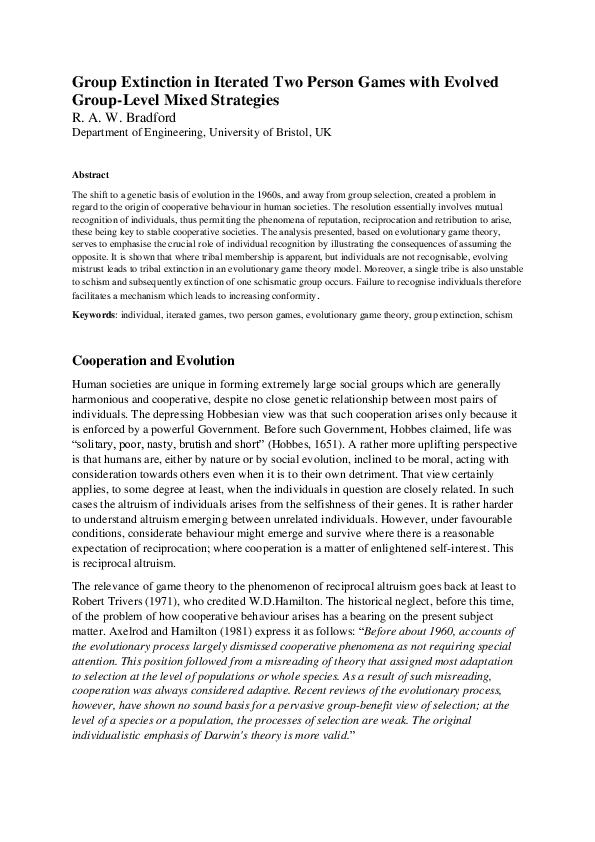 DOC Group Extinction In Iterated Two Person Games With Evolved Group doc-group-extinction-in-iterated-two-person-games-with-evolved-group