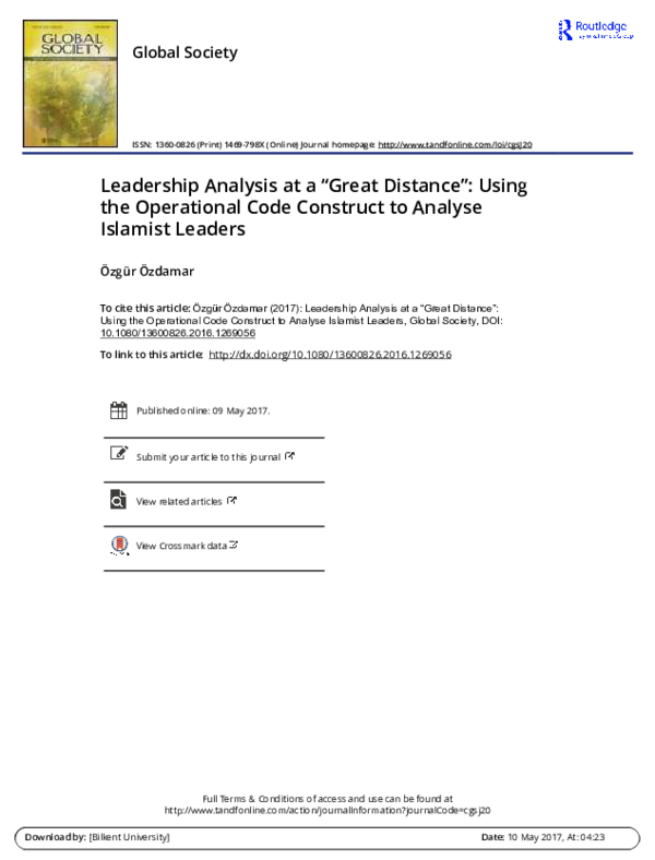 (PDF) Leadership Analysis at a " Great Distance " : Using the ...